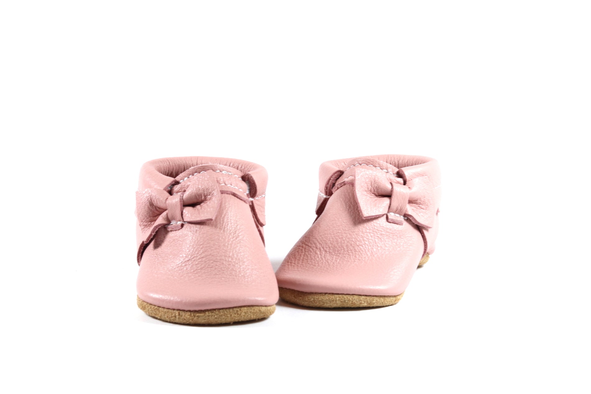 Side Bow Moccasin Light Pink - Lizzie Homemade